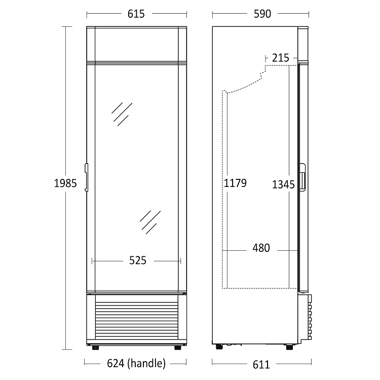 Koolmax KK421E Single Glass Door Fridge - 350 Ltr